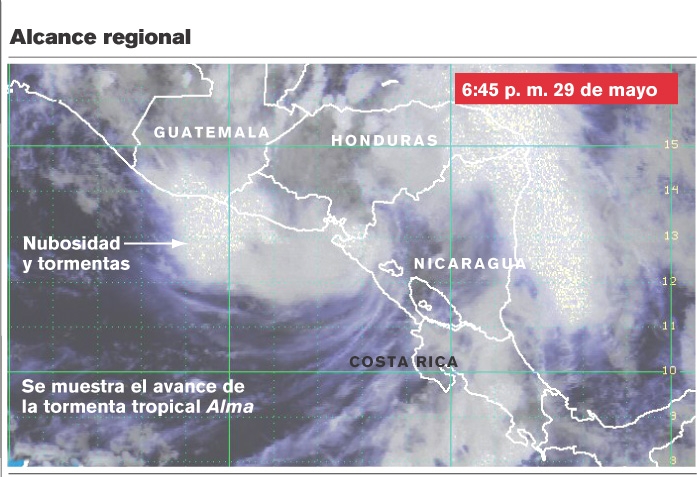 ‘Alma’ es la primera tormenta originada en el Pacífico tico - La Nación